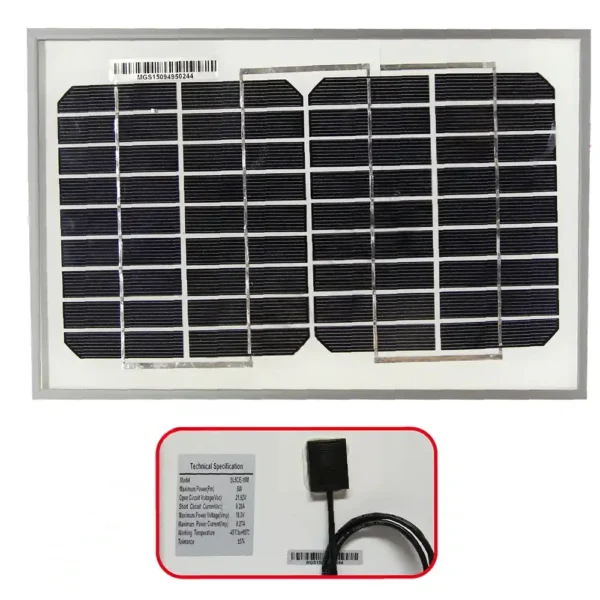 Panel Solar 5W 12v Monocristalino IP-65 “Opalux” 100% Real Fabrica VMP ...